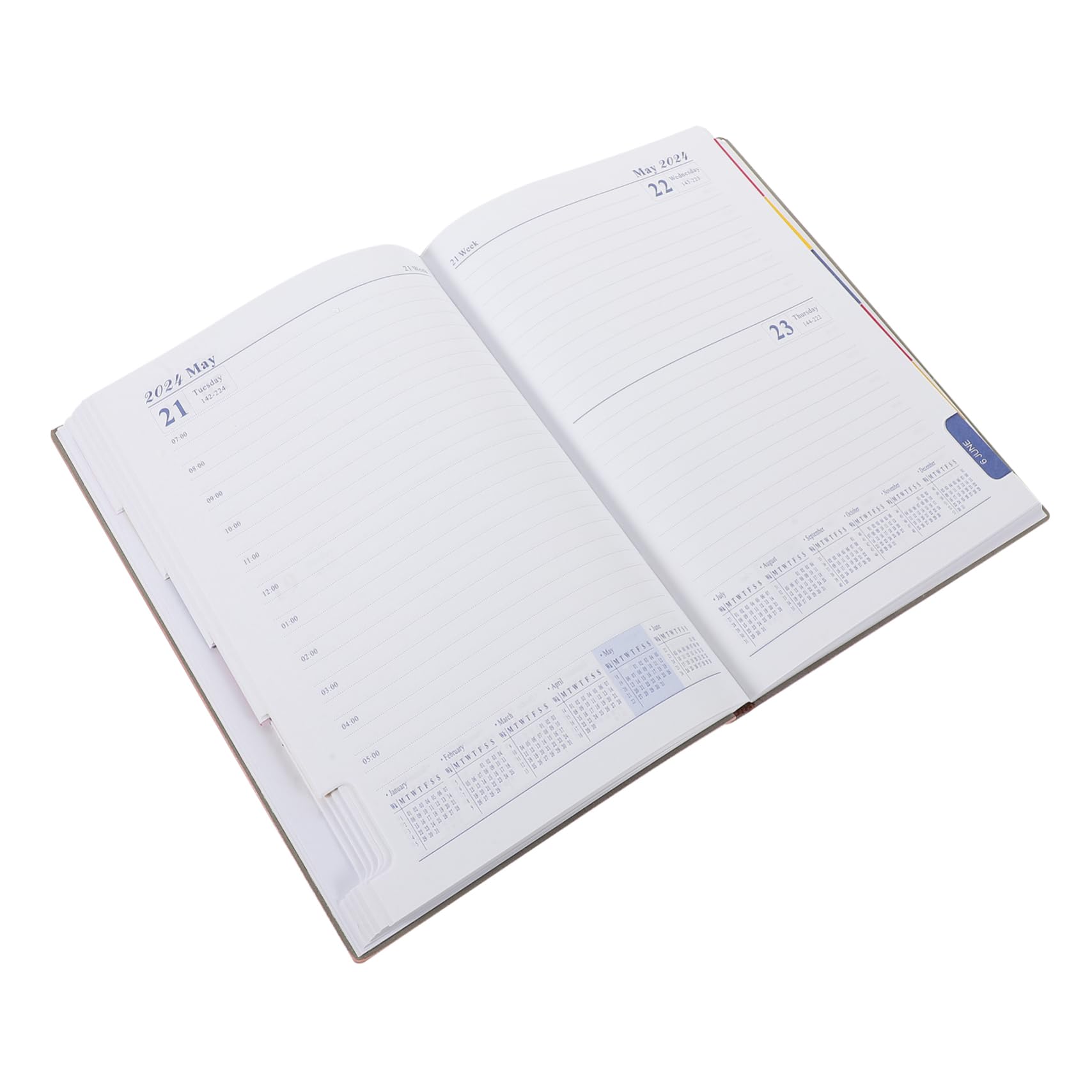 NUOBESTY 2024 Agenda Book softcover notebook planner notebook schedule recording notepad business planning notebook 2024 english notepad planning handbook office Accessories portable Paper
