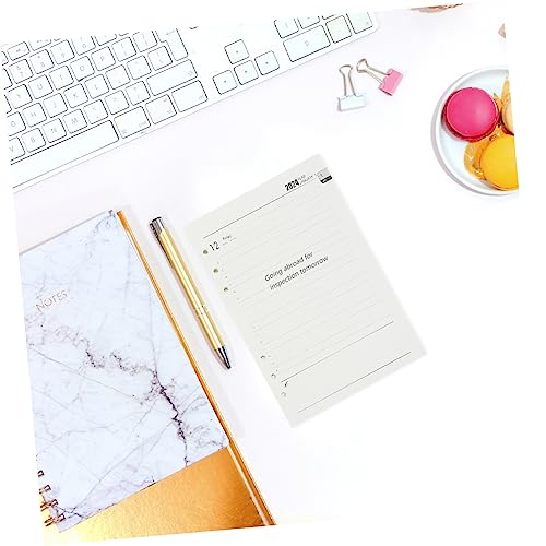 NUOBESTY 2pcs 2024 English Agenda Book inside Page A5 Pocket Notebook Pocket Notepad Daily Planner 2023-2024 Daily Planner 2024 Blank Notebook White Accessories Office Portable Paper