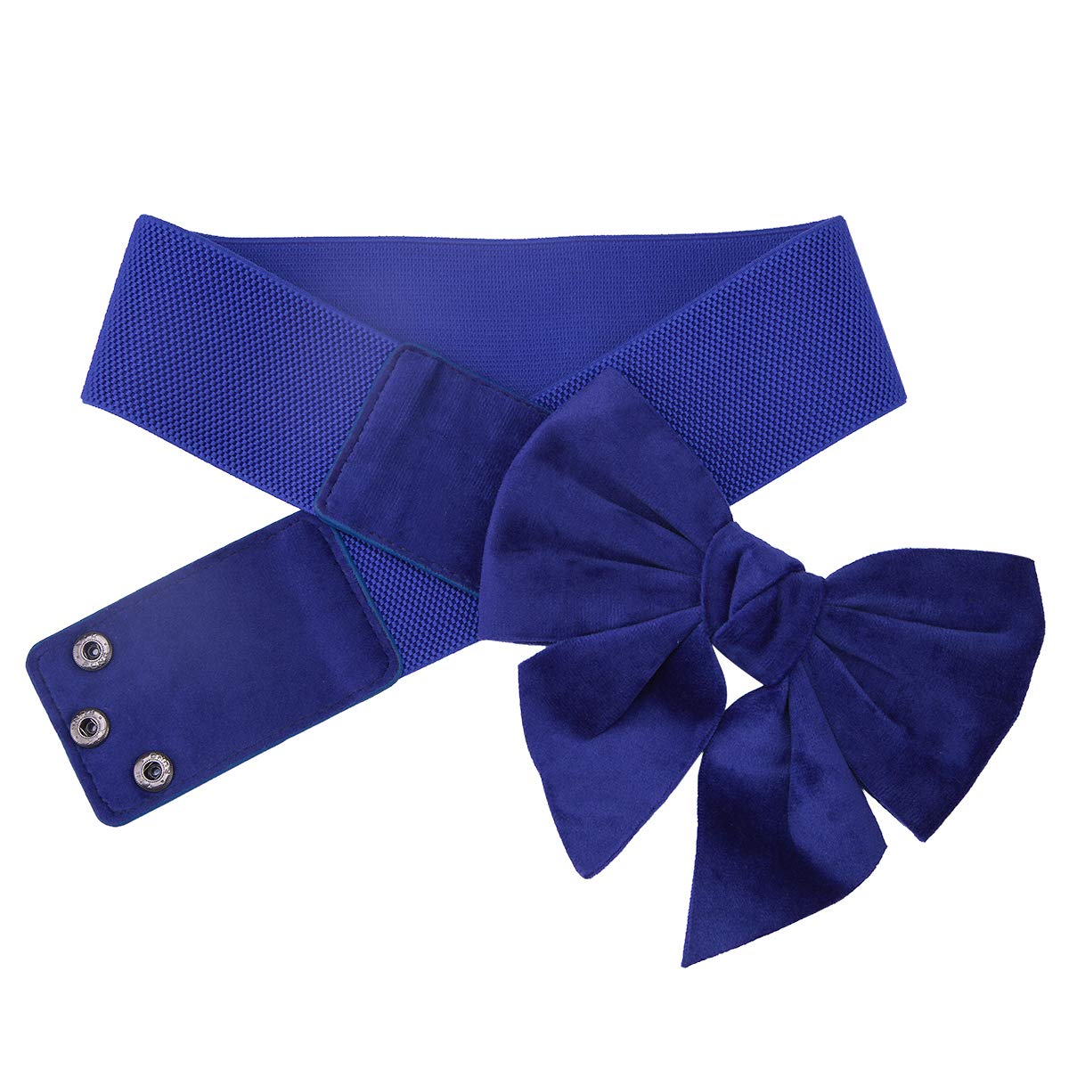 moonsix Women's Elastic Wide Waist Belt Casual Bowknot Dress Cinch Belts, Royal Blue