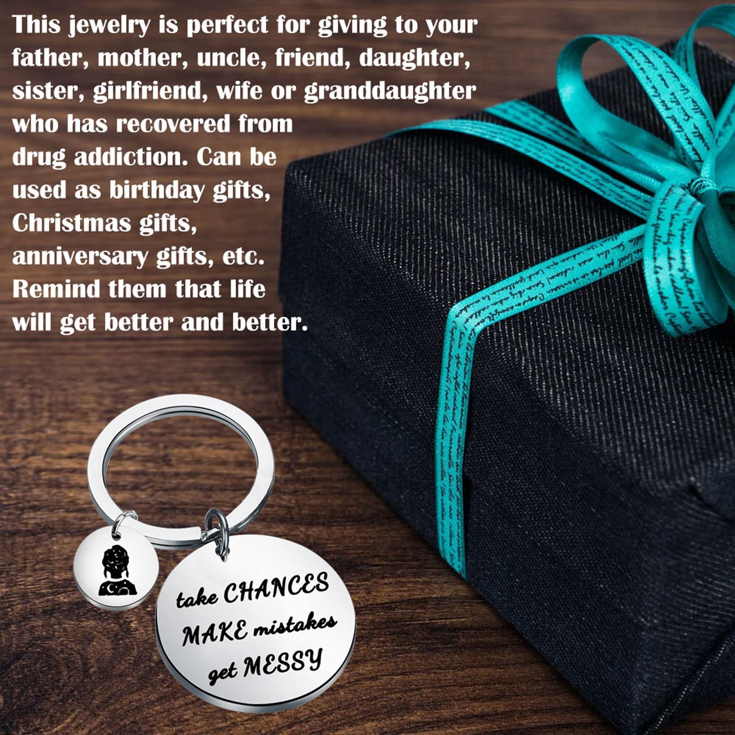Ms Frizzle Quote Keychain Gifts Take Chances Make Mistakes Get Messy Movie Inspired Gift (take CHANCES US)