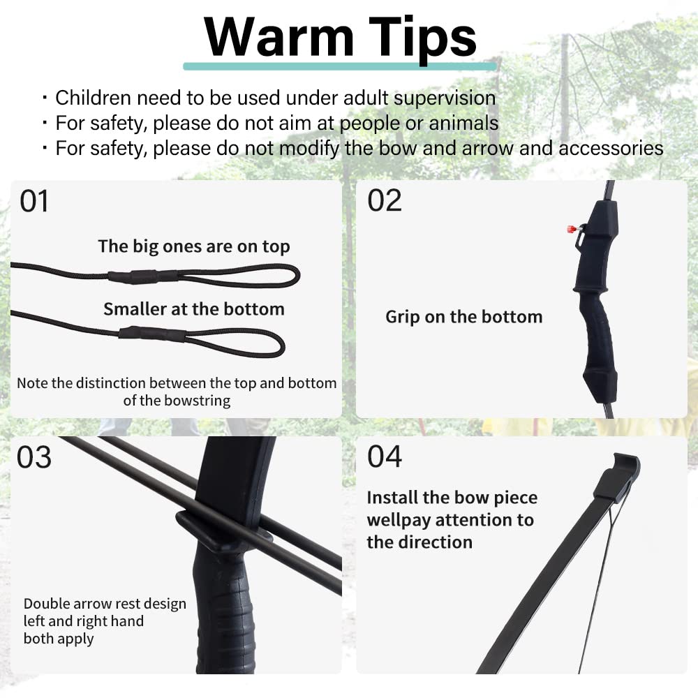 SOPOGER Bow and Arrows Set for Youth Beginner Archery 45" Teens Recurve Bow Kit for Backyard Sport Shooting Training Game Gift with 6 Arrows, 4 Target Face Paper and Pins, Armguard, Sight, 15 Lb