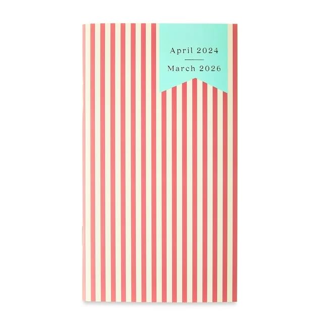 Pen and Gear Striped Pocket/Purse Monthly Planner April 2024 - March 2026