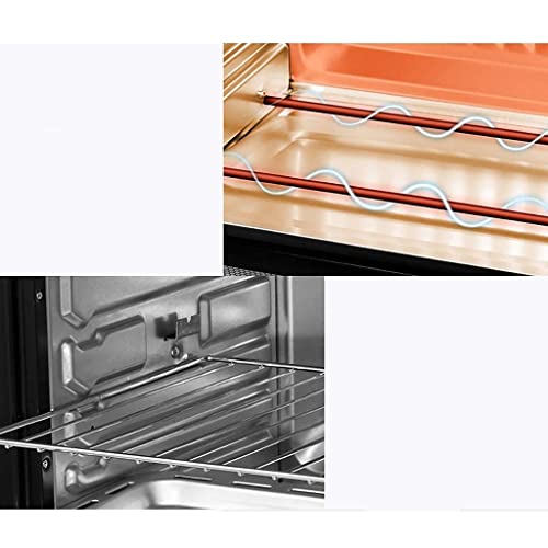 Mini Ovens 360° Rotating Fork Black Electric Oven, Household 1500W Baking Multi-Function Electric Oven, 32L Large Capacity Upper and Lower Independent Temperature Control Small Oven