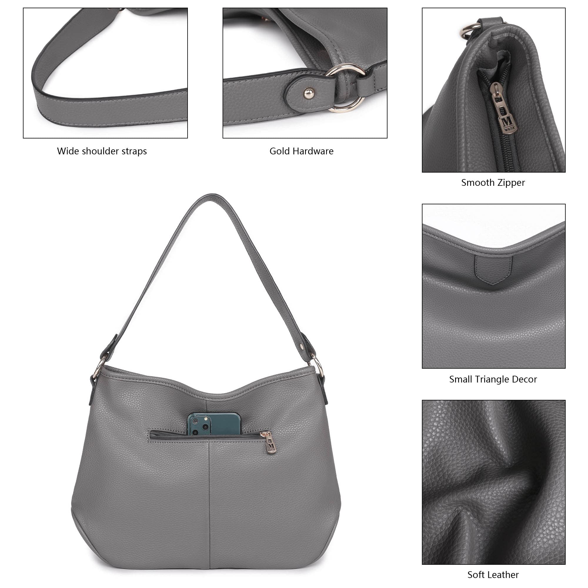 Montana West Hobo Bags for Women Purses and Handbags Classic Simple Top Handle Shoulder Satchel Bags MWC-085GY