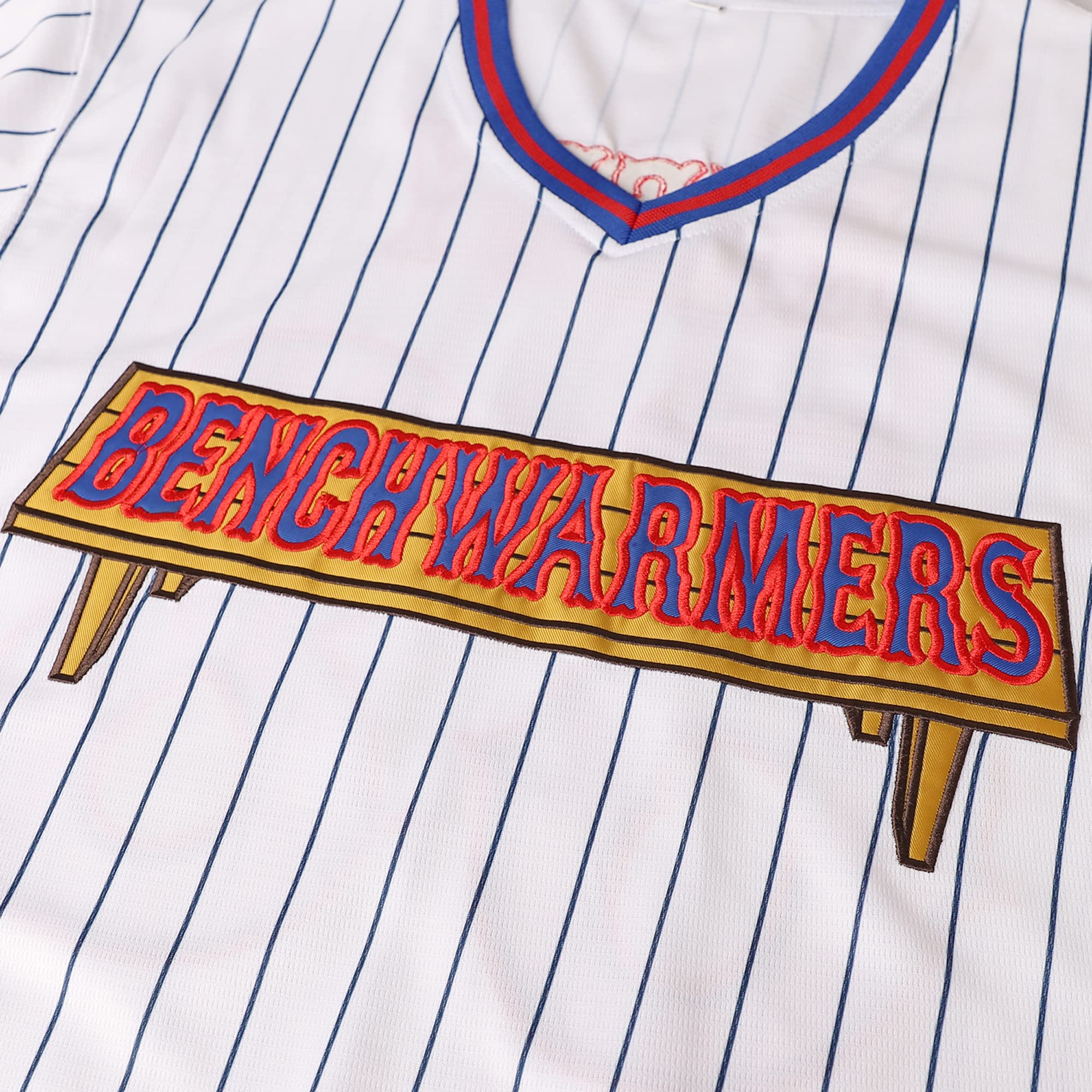 MESOSPERO Benchwarmers Jersey 32 Howie Goodman 68 Reedy 82 Richie Goodman 44 Matthews Men's Pinstriped Baseball Jersey (82 White, X-Large)