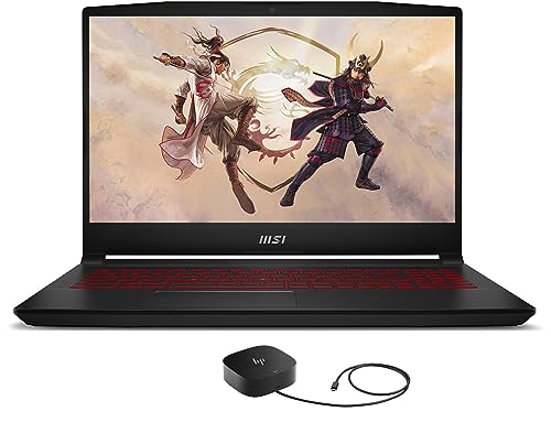 MSI Katana GF66 Gaming Laptop (Intel i7-12700H 14-Core, 32GB RAM, 2x2TB PCIe SSD RAID 1 (2TB), GeForce RTX 3060, 15.6" 144Hz Full HD (1920x1080), Wifi, Bluetooth, Win 11 Pro) with G5 Essential Dock