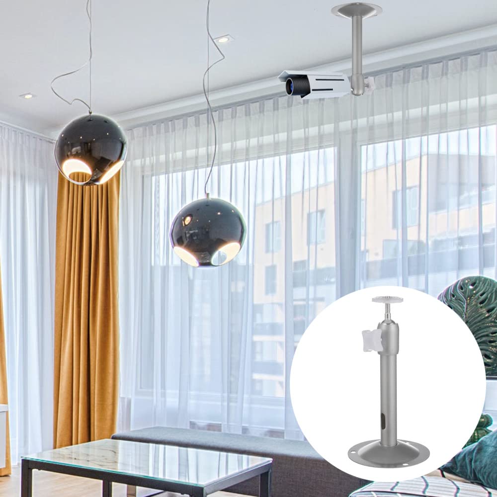 VizGiz 2 Pack Surveillance Camera Bracket Universal Security CCTV Camcorder Holder Stand Aluminium Alloy 17cm Long Arm 1/4 inch Screw Ceiling Mount for Indoor Outdoor IP Cam System DVR Projector