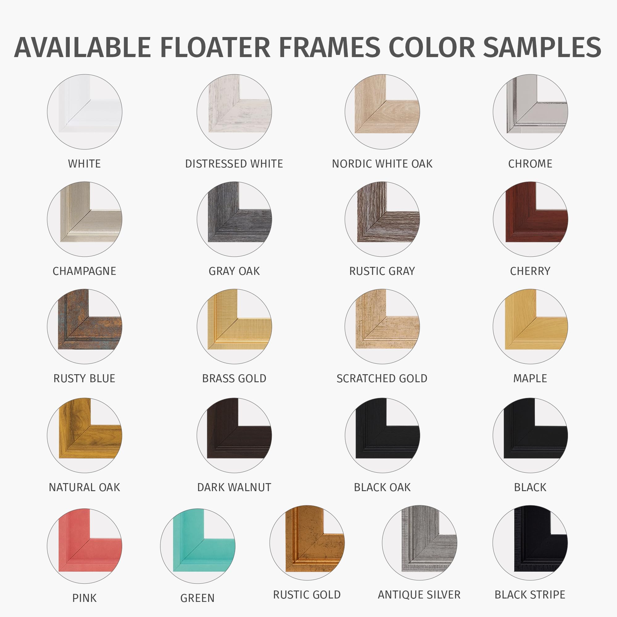 Pixy Canvas 11x14 Floater Frame for 1.5" Deep Canvas Paintings, Wood Panels & Stretched Canvas Boards. 4 Colors Available (White, 11 x 14)