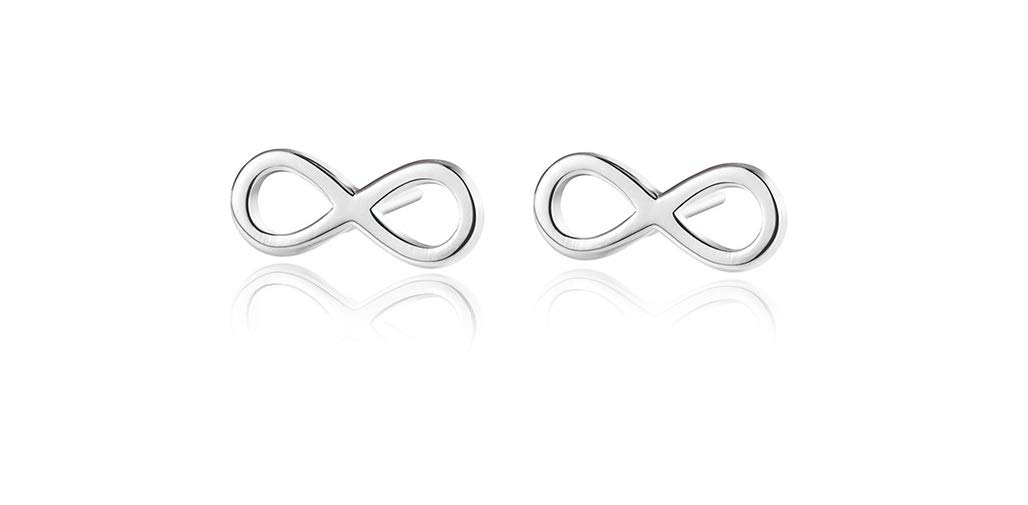Minimalist Infinity Tiny 925 Sterling Silver Cartilage Tragus Small Stud Earrings for Women Sensitive Ears Cute Mini Huggie Post