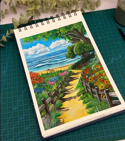 Messketeers - Say Hey to Art / A5 Professional Sketchbook 100% Cotton 300 Gsm/for Watercolour Artist / 50 Pages/25 Sheets, Hardbound with Perforation