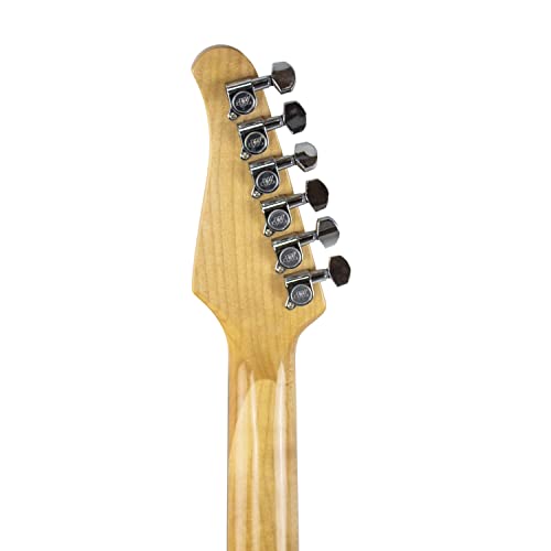 Sawtooth 6 String ET Hybrid Electric Guitar, Spalted Maple Trans Cherry Burst with Wilkinson Tremolo & Pro Series Gig Bag, Right (ST W-SMTCB)