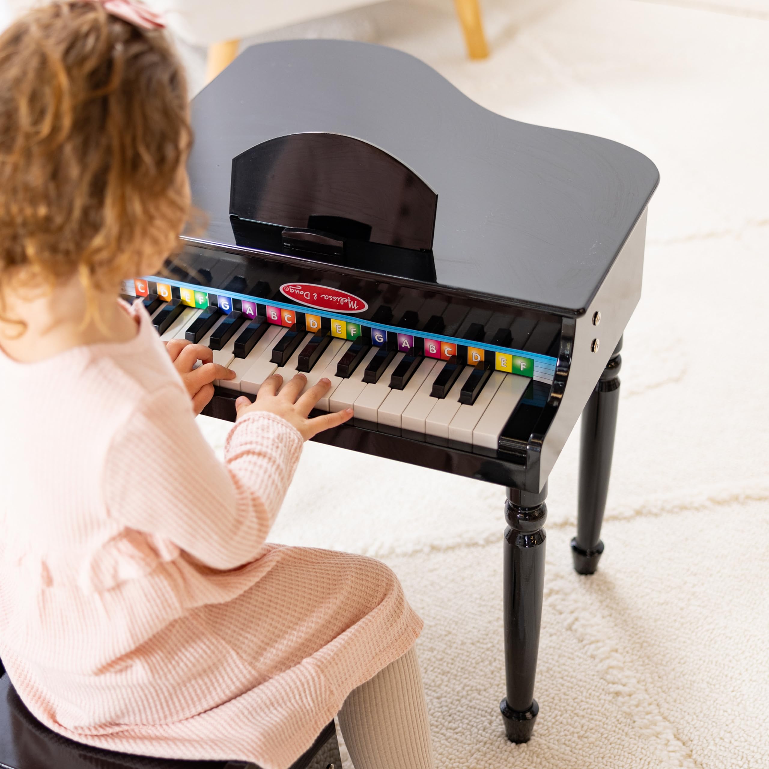 Melissa & Doug Learn-to-Play Classic Grand Piano, Mini Keyboard with 30 Hand-Tuned Keys (23.65” H x 21.4” W x 10.05” L)