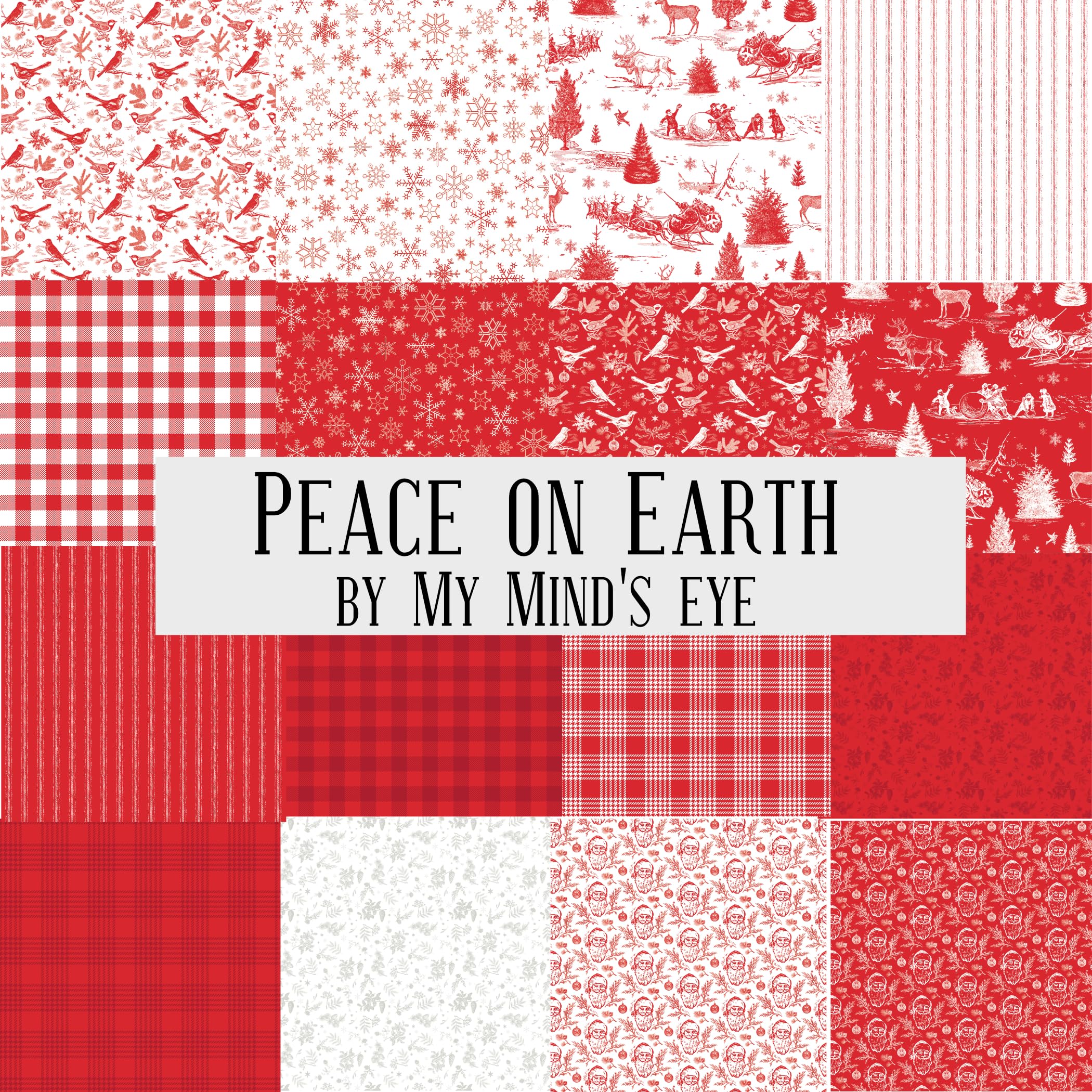 My Mind's Eye Peace on Earth 5" Stacker 42 5-inch Squares Charm Pack Riley Blake Designs 5-13450-42