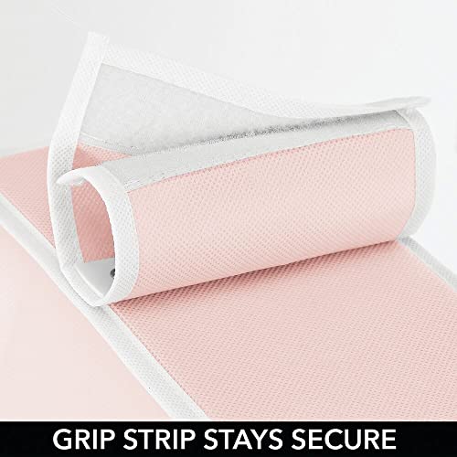 mDesign Soft Fabric Closet Organizer - Holds Shoes, Handbags, Clutches, Accessories - 10-Shelf Over Rod Hanging Storage Unit - Pink/White