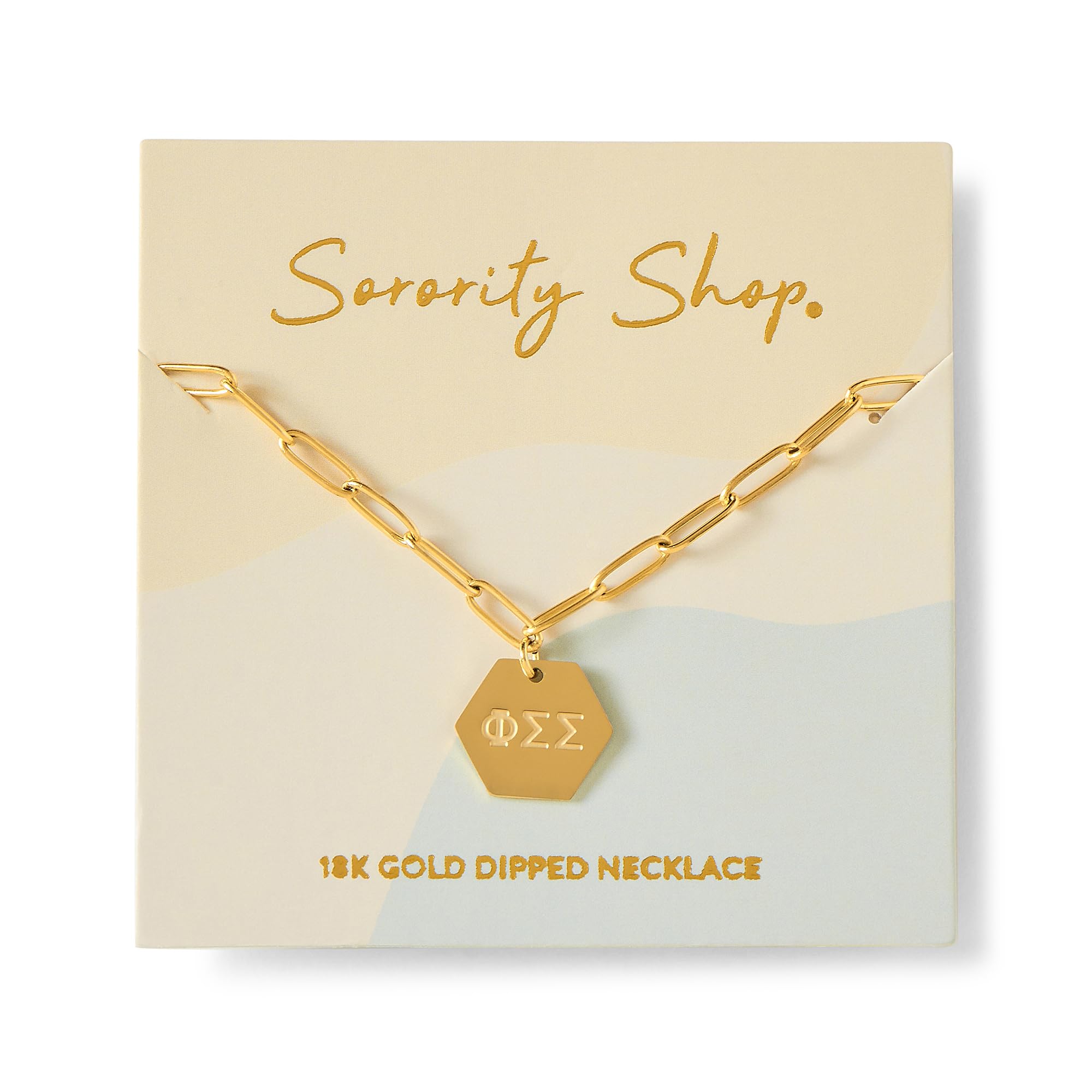Sorority Shop Phi Sigma Sigma Paperclip Necklace β PSS 18K Gold Plated Sorority Gifts Necklace, Long-Lasting Phi Sigma Sigma Gifts for Women