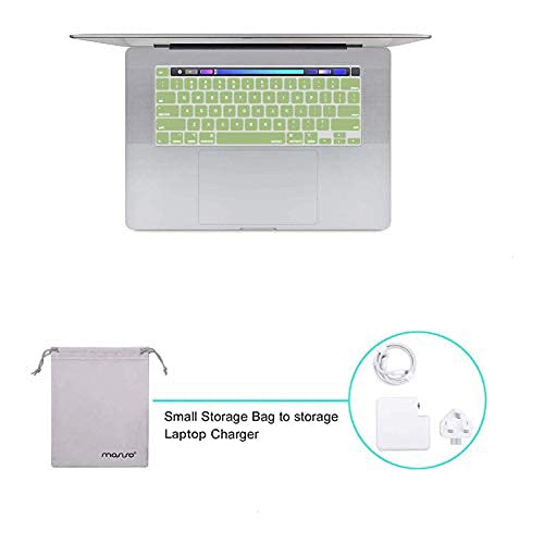 MOSISO Compatible with MacBook Pro 16 inch Case 2020 2019 Release A2141 with Touch Bar Touch ID, Protective Plastic Hard Shell Case & Keyboard Cover & Screen Protector & Storage Bag, Avocado Green