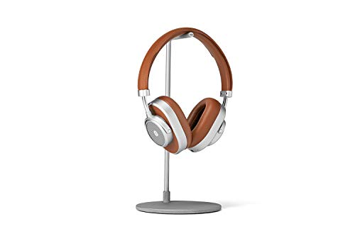 Master & Dynamic MW65 Active Noise-Cancelling (Anc) Wireless Headphones β Bluetooth Over-Ear Headphones with Mic, Silver Metal/ Brown Leather