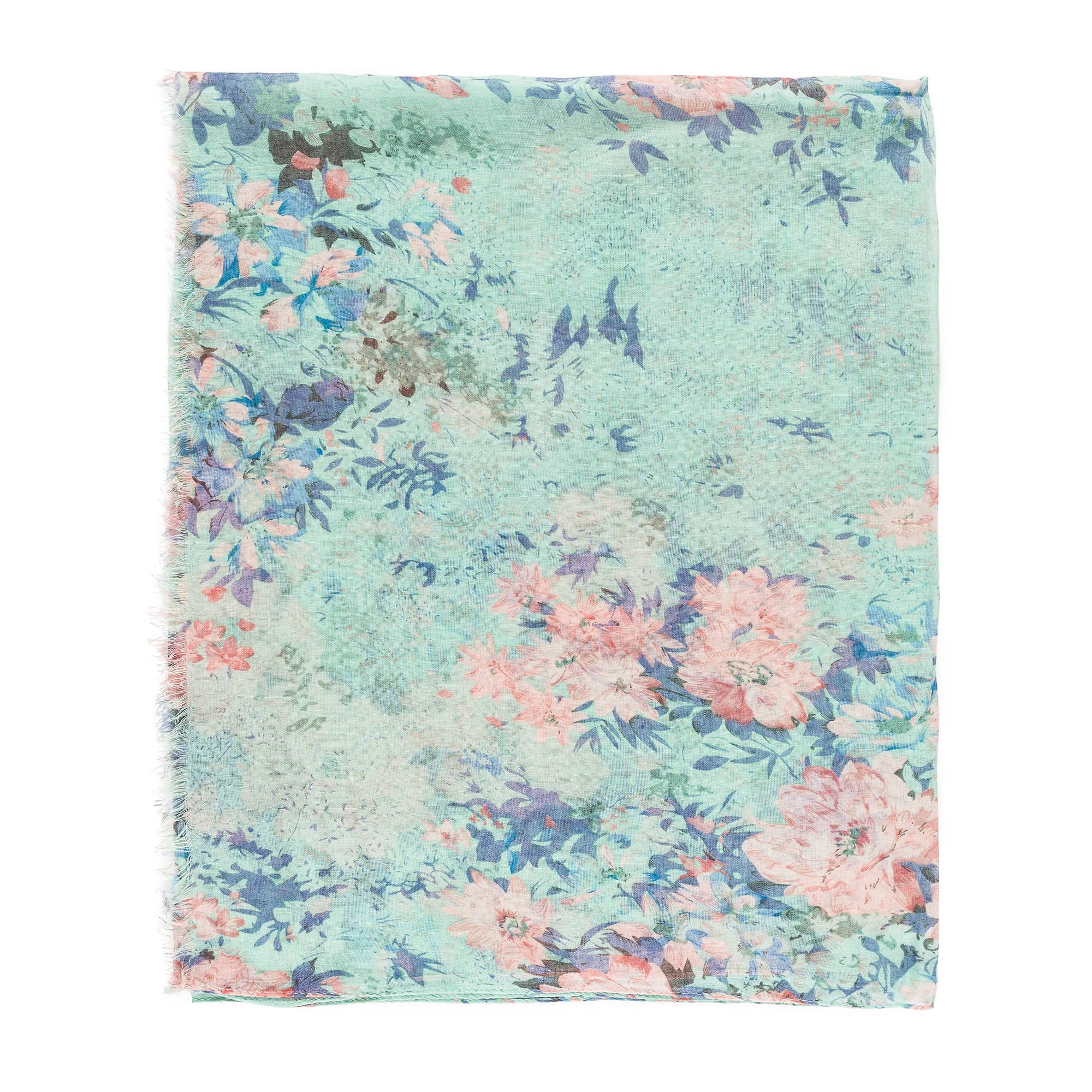 MELIFLUOS DESIGNED IN SPAIN Scarf for Women Lightweight Floral Flower Scarves for Summer Fall Spring Shawl Wrap (P077-5)