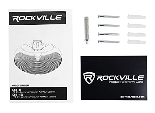 Rockville D4-8 White Dual 4" 8 Ohm Wall Mount Swivel Outdoor Home Patio Speaker