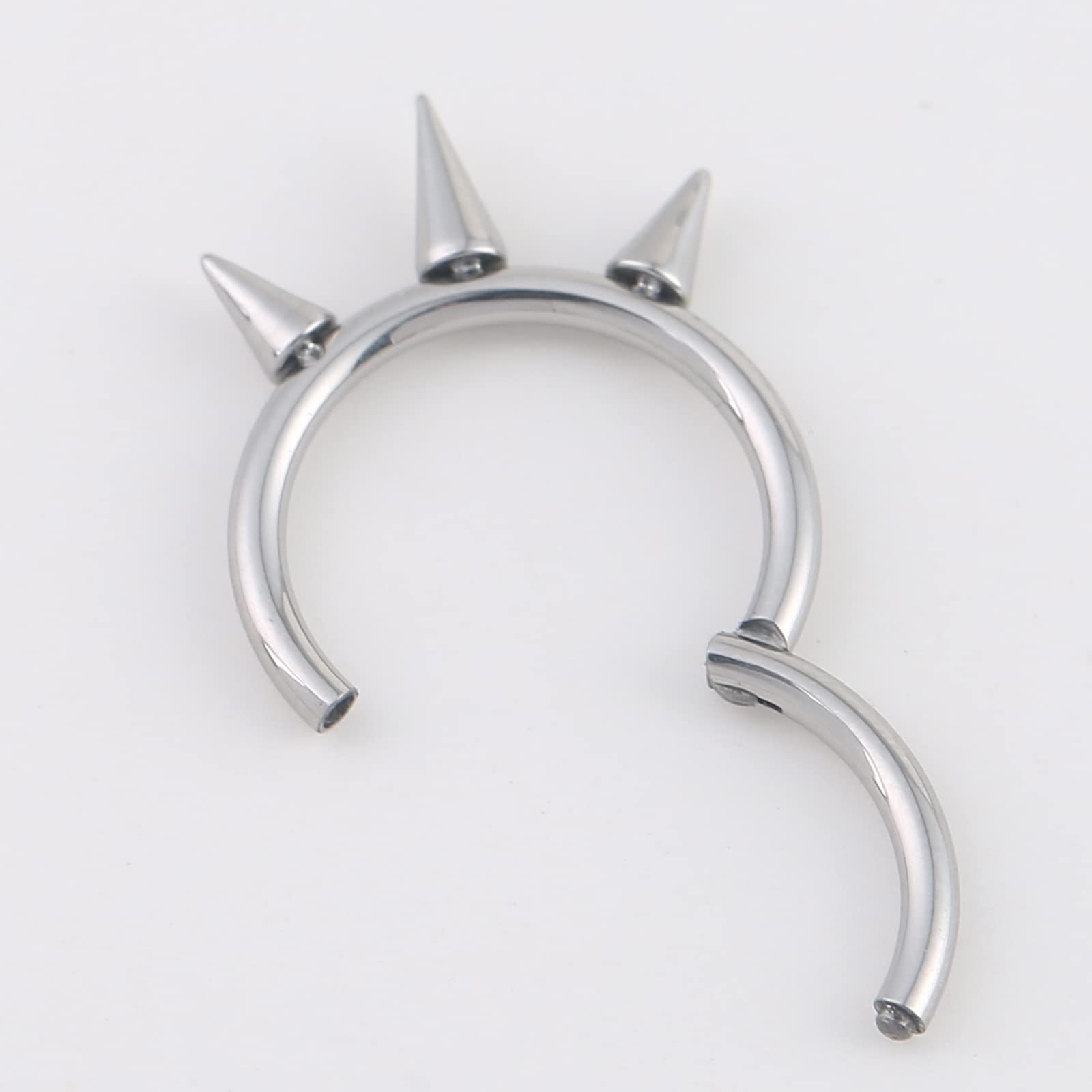 ShineYingTi Titanium Daith Earring Hoop Solid ASTM F136 Cartilage Tragus Helix Rings 16G Titanium Septum Piercing Rook Jewelry Hinged Segment Hoop CL21208