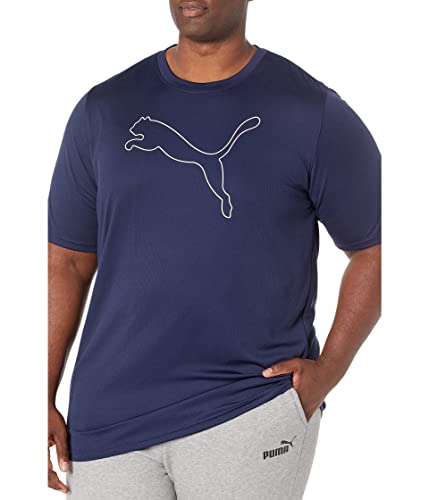 PUMA Men'sPerformance Cat Tee (Available in Big and Tall Sizes), Navy, 4X-Large