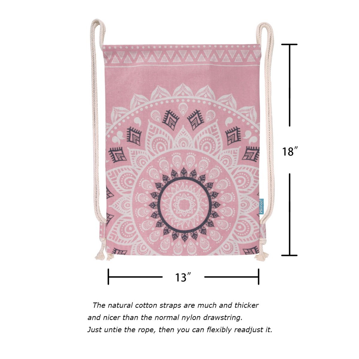 Miomao Drawstring Backpack Gym Sack Pack Mandala Style String Bag With Pocket Canvas Sinch Sack Sport Cinch Pack Christmas Gift Bags Beach Rucksack 13 X 18 Inches Olive Green