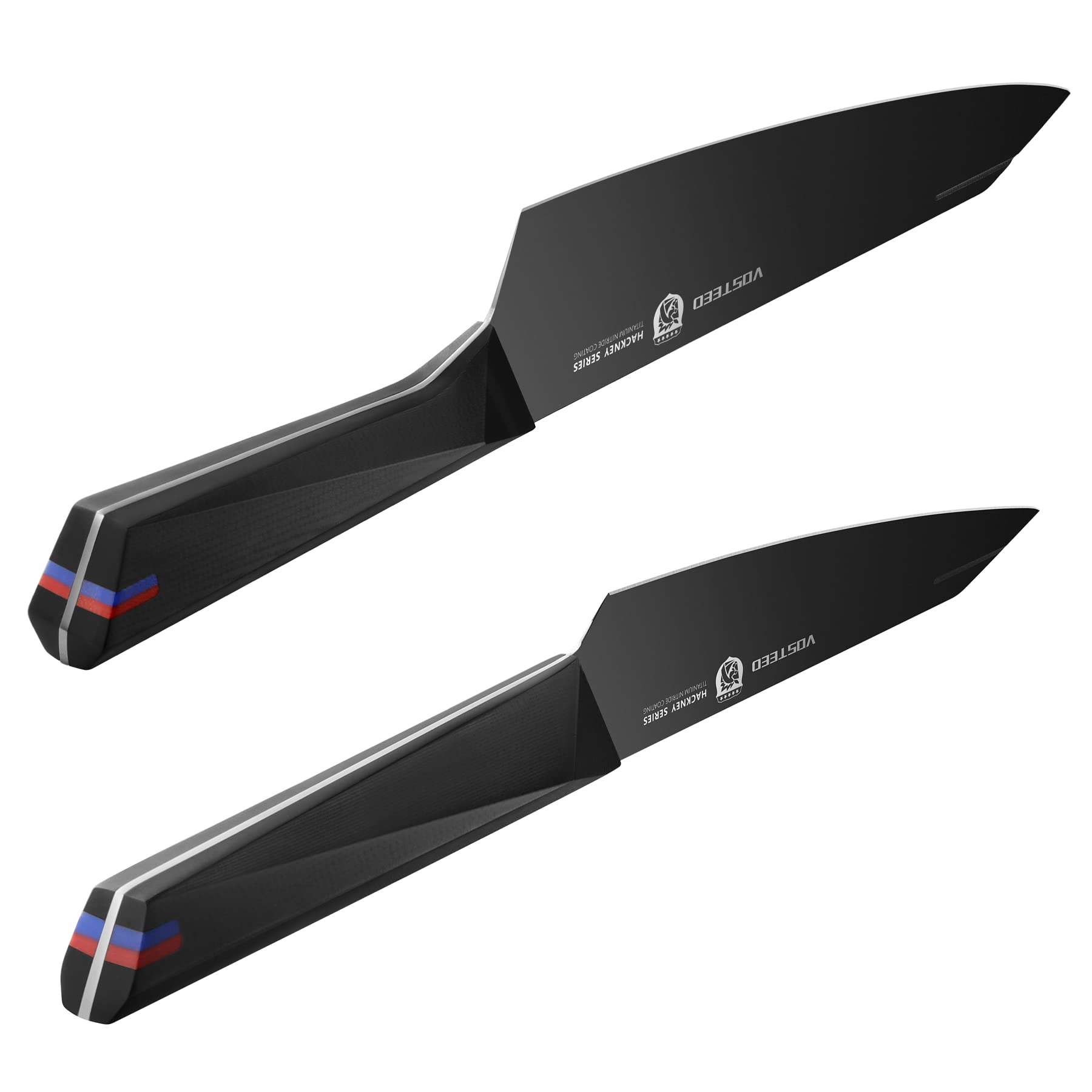 Vosteed Hackney 8.5 Inch Chef Knife with Sheath - Sharp Cooking Chef's Knife Pro Kitchen Chopping & Cutting Knife - High Carbon 7CR17MOV Stainless Steel & Titanium Nitride Coated, Gift Box