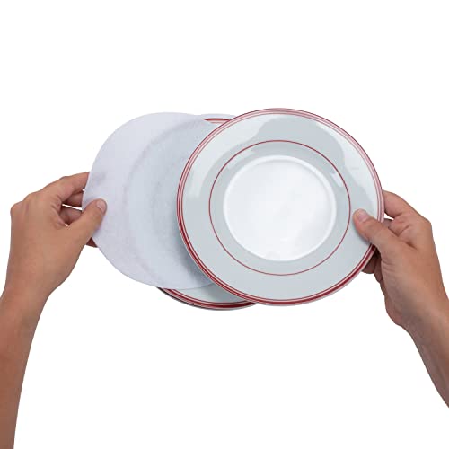 Simplify Holiday Dinner Plate Dinnerware Storage Box | 12.2 Inch | Christmas China | 12 Felt Dividers | Tableware Setting | Red