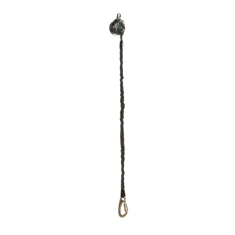 MSA 63041-00A V-TEC Mini Personal Fall Limiter - 9' (2.7m), Tie-Back, FP5K Snaphook Anchorage Connection, Steel Carabiner Harness Connection, Retractable Web Lanyard