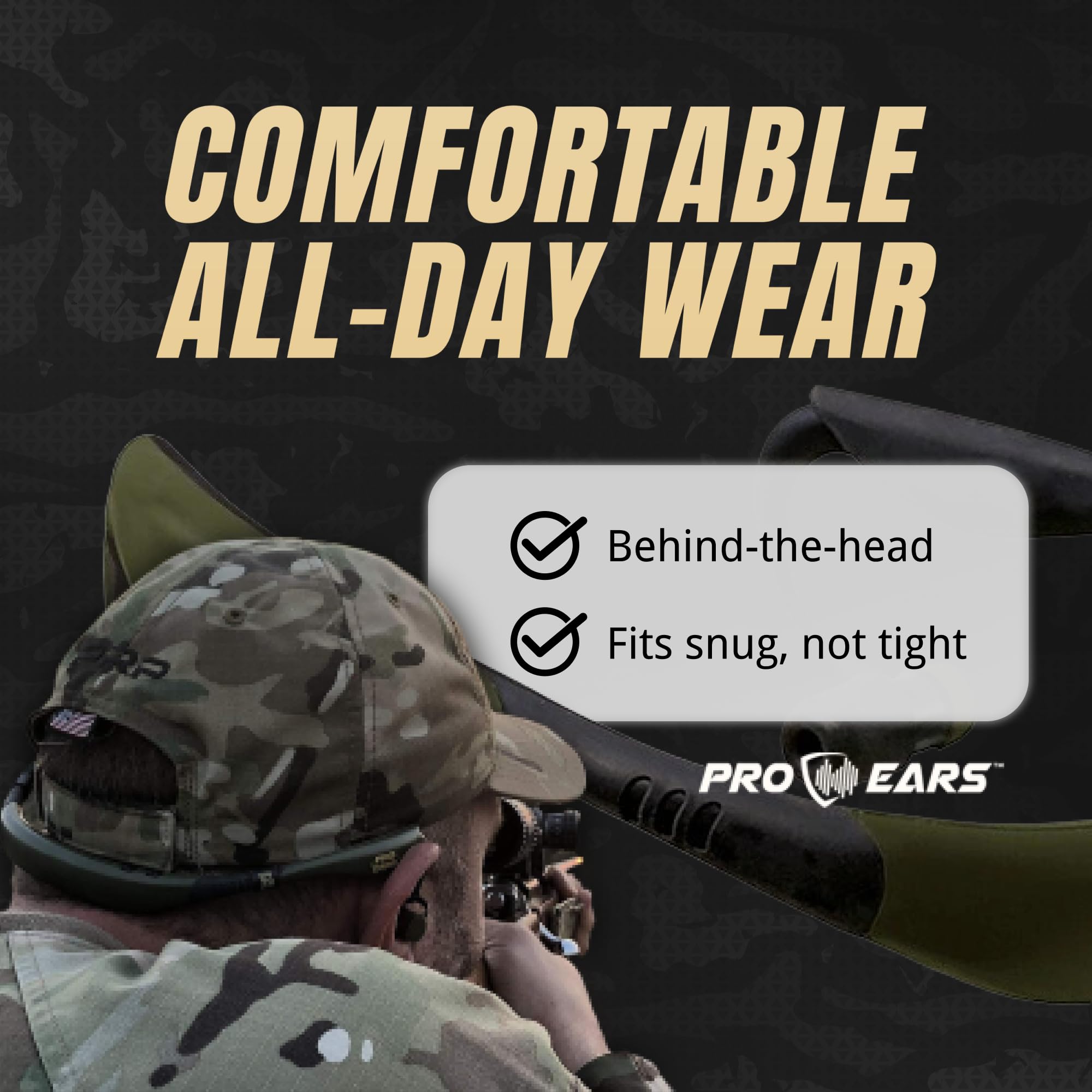 Pro Ears Stealth 28, Shooting Ear Protection, 28 dB, Situational Awareness, 18-Hour Battery Life, Noise Canceling Earbuds, Comfortable Behind-Ear Fit