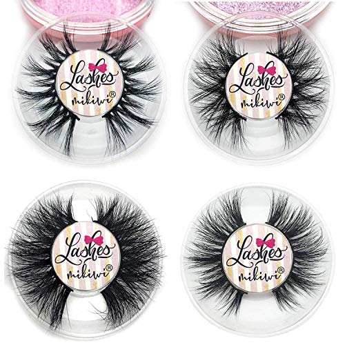MIKIWI 3D Mink Lashes, Mink Lashes, Real Mink Lashes, Dramatic Eyelashes, Mink Lashes Strip, 5D Mink Lashes, Whosesale Mink lashes, Pack-4
