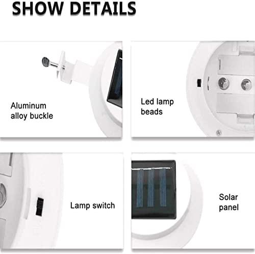 Miyole 6 Pack Solar Powered Gutter Lights Waterproof Outdoor Dusk to Dawn 3 LED Deck Fence Wall Stair Step and Yard Cool White LED Eaves Garden Landscape Pathway