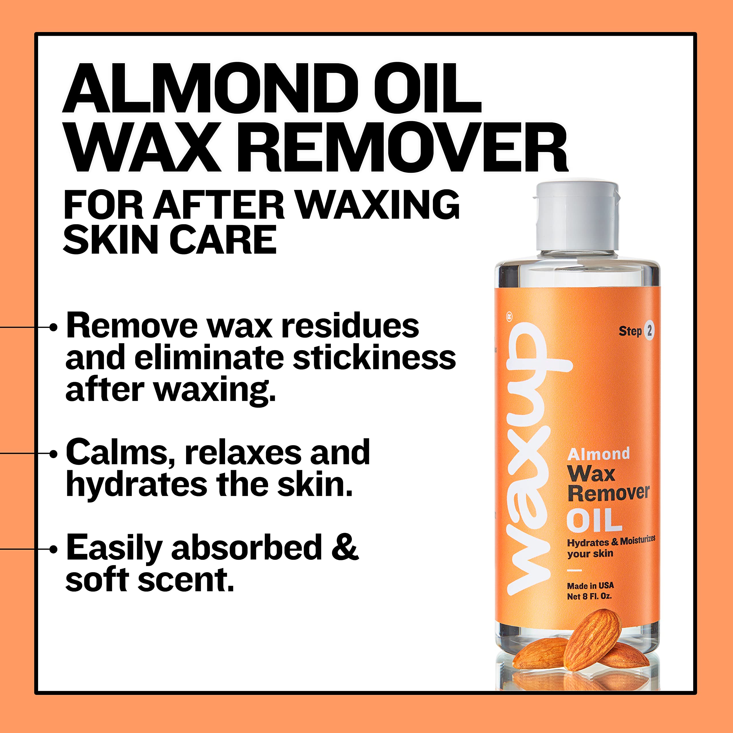 waxup Honey Roll On Wax 4 Pack and 200 Wax Strips, Almond Oil Wax Remover, Hair Removal Waxing Kit.