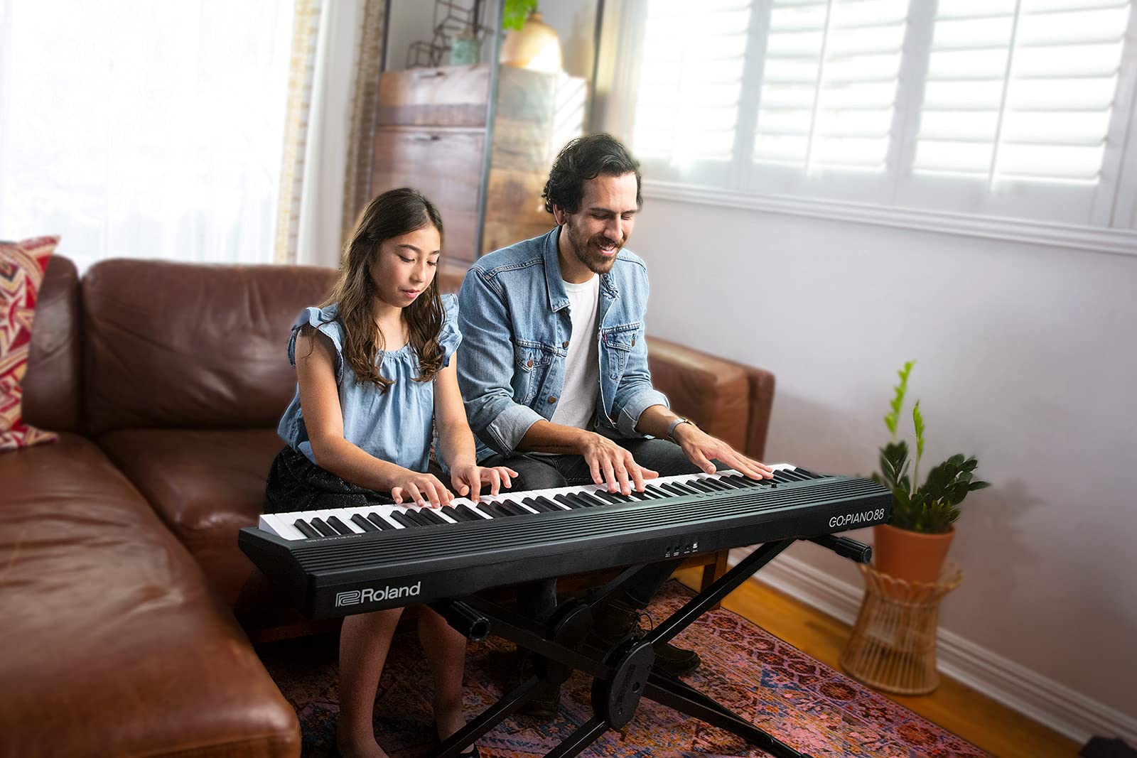 Roland GO:PIANO 88-Key Full Size Portable Digital Piano Keyboard with Onboard Bluetooth Speakers (GO-88P) (Renewed)