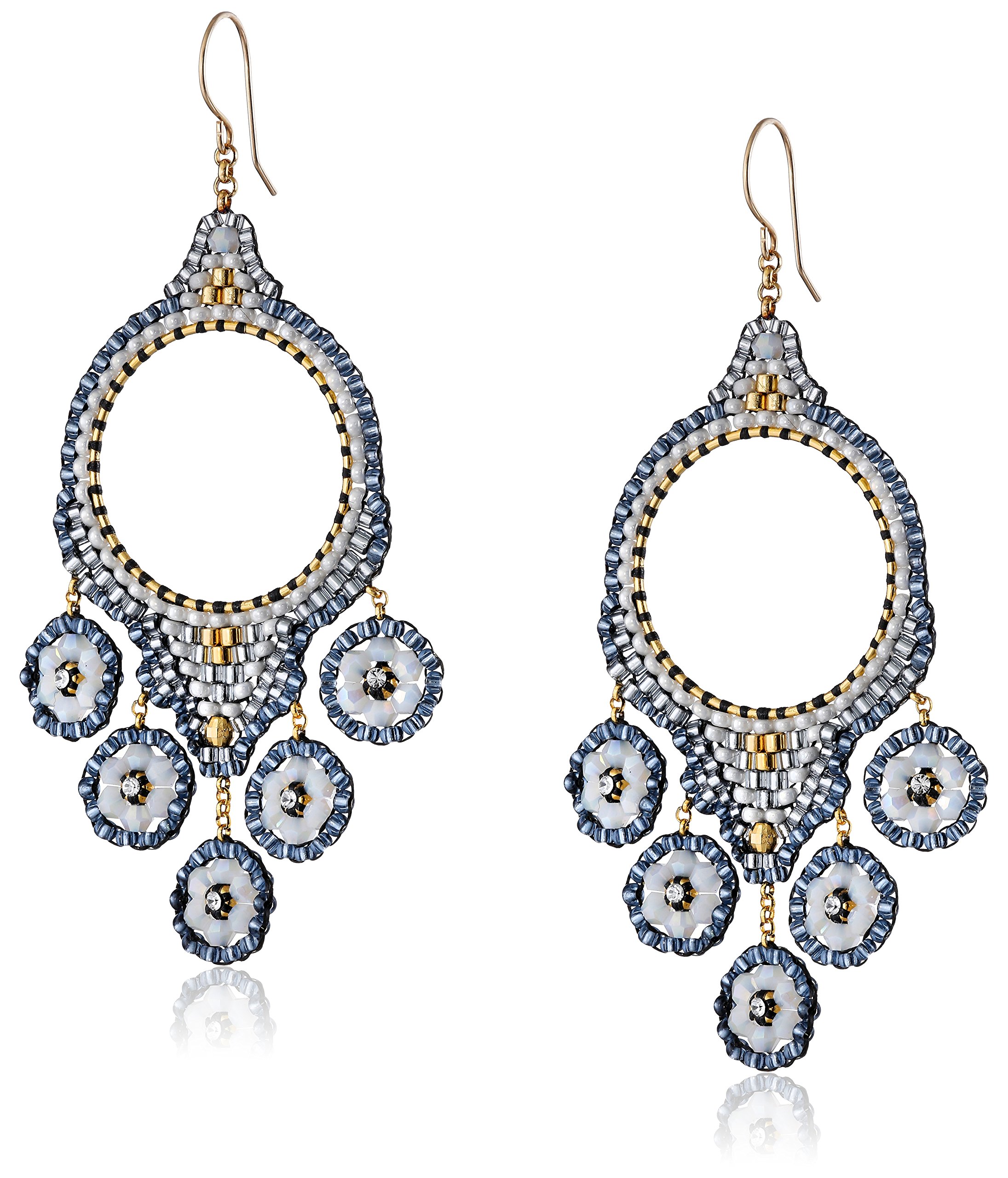 Miguel Ases Opalite 5-Drop Chandelier Earrings
