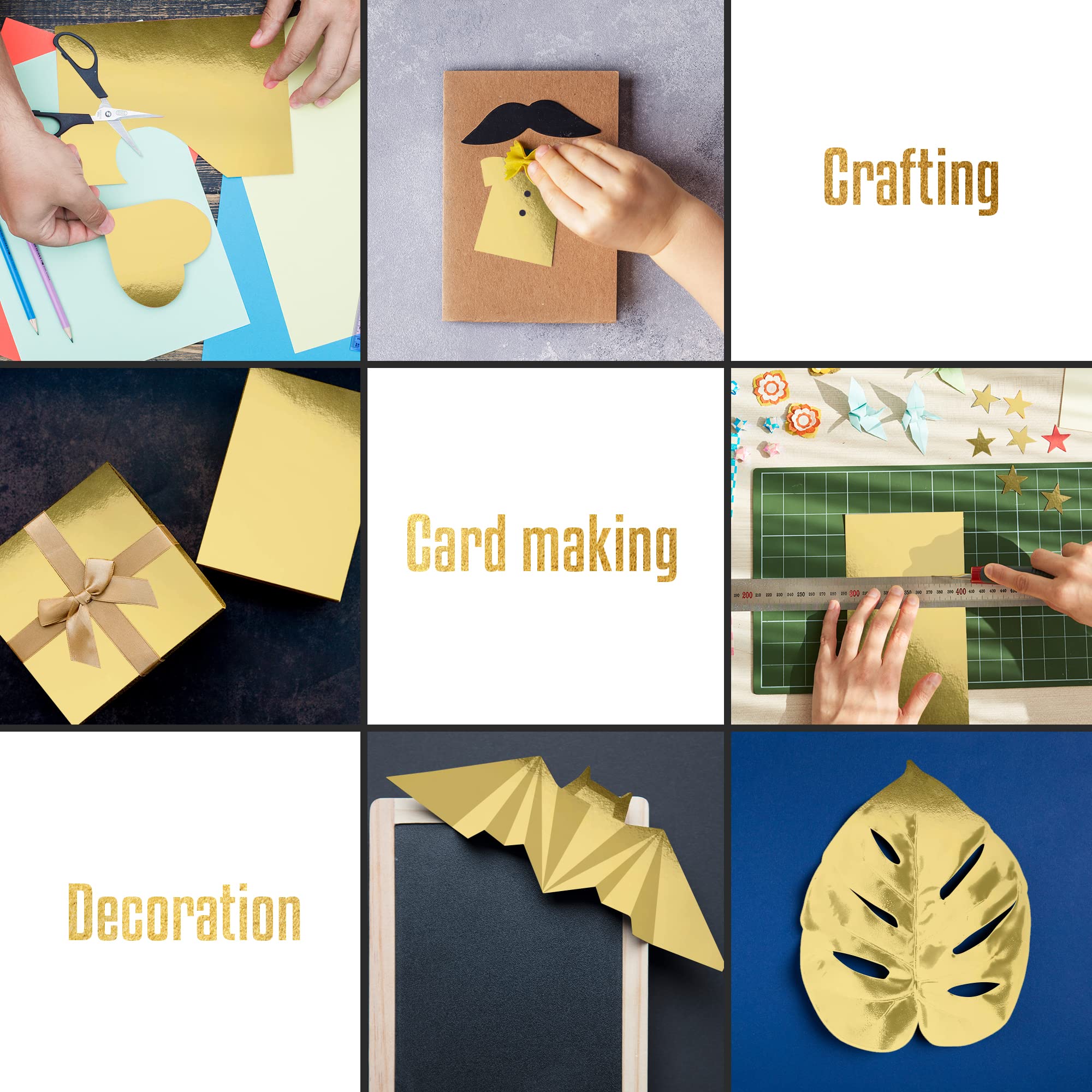Metallic Gold Cardstock Paper, 60pcs of 8.5βx11β (250 GSM) - Gold Paper Foil Board, Mirror Finish Surface β Die Cut and Plotter Compatible - Perfect for Crafting, Invitations & Decorations