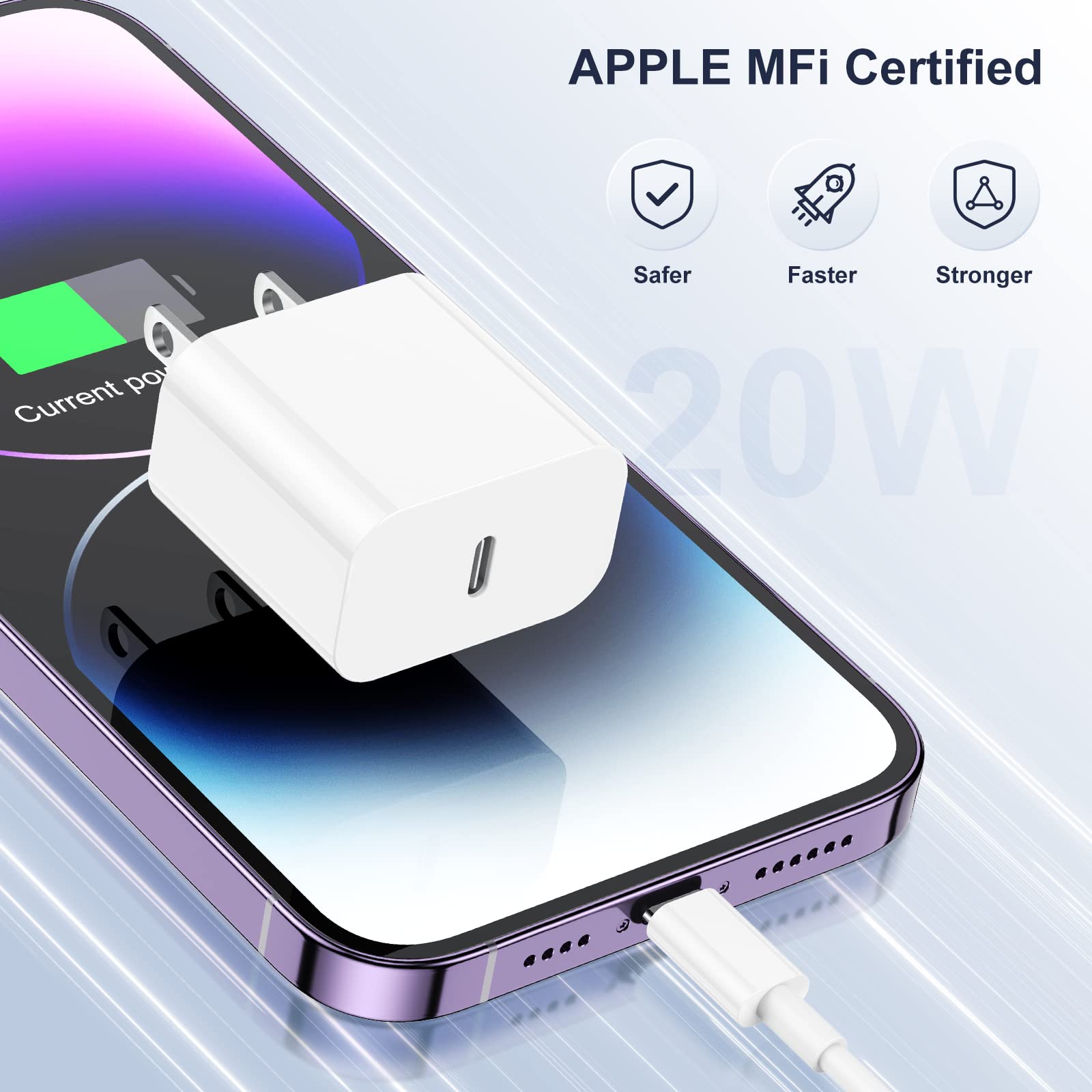 Phone Chargers for Apple iPhone 15 14 13 12 Fast Charger,USB C iPhone Charger Fast Charging Block Box Power Brick,3 Pack 20w Plug for iPhone 14 Pro Max Plus/13/12, iPad Pro,Samsung Galaxy S22 S21 S20