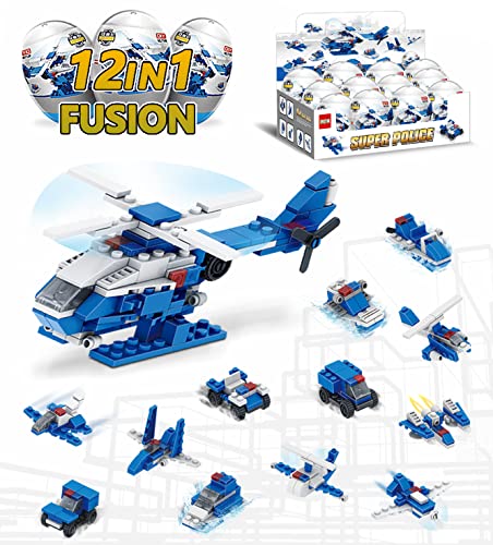 Toys for Easter Eggs, 12 in 1 Easter Eggs Fillers- Aircraft Building Kit, Easter Egg Toys | Easter Eggs Fillers for Kids(No Compatible with Legos Easter Eggs)