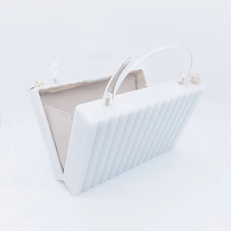 ZHUHW Acrylic Evening Bag Clear Handle Handbag Striped Shoulder Crossbody Bags Party Clutch Purse