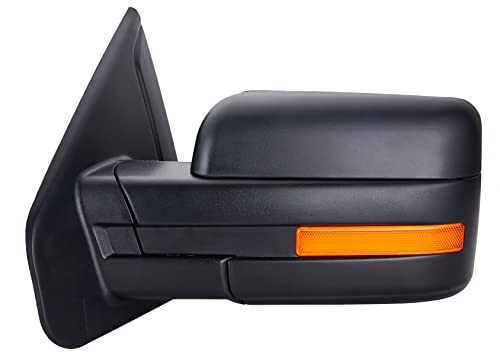 ZAPOSTS Towing Mirror Fit for 2007-2014 FORD F150 Power Heated W/Amber Signal,W/Puddle Light,Manual Folding,Driver Side