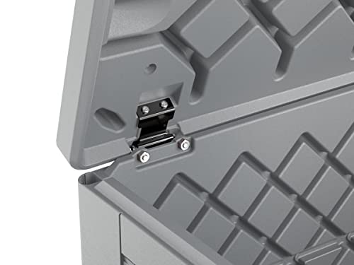 Rubbermaid Medium Resin Outdoor Storage Deck Box (74 Gal), Weather Resistant, Gray, Deck Organization for Home/Backyard/Pool Chemicals/Toys/Garden Tools/Porch/Patio Cushions