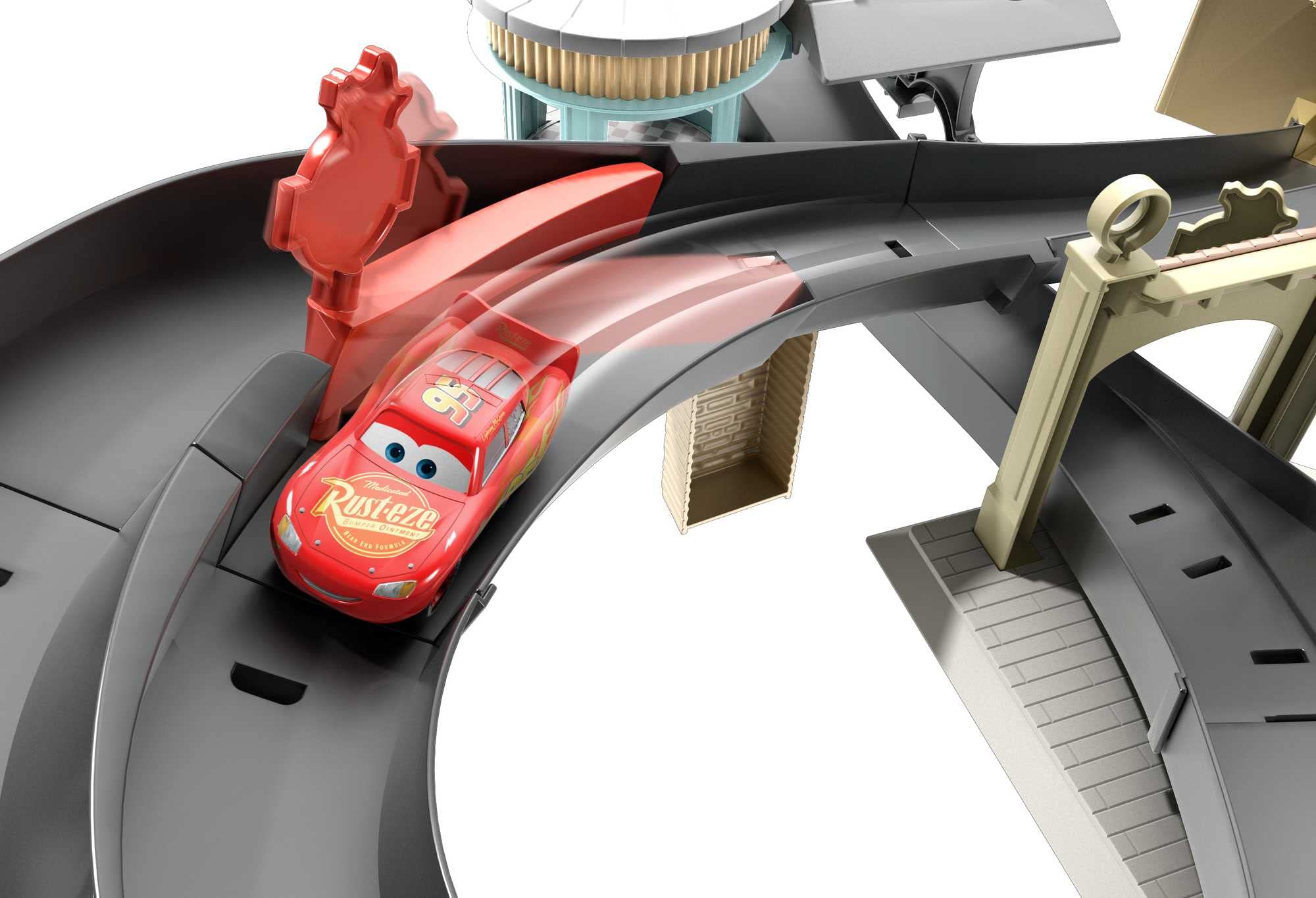 Mattel Disney Pixar Cars Track Set with Lightning McQueen Toy Car, Race Around Radiator Springs Playset with Speed Booster
