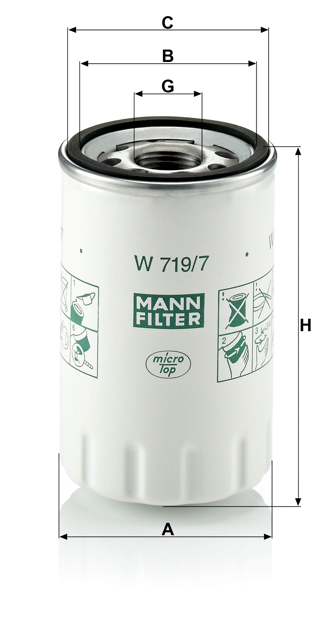 Mann Filter Mann-Filter W 719/7 Spin-on Oil Filter
