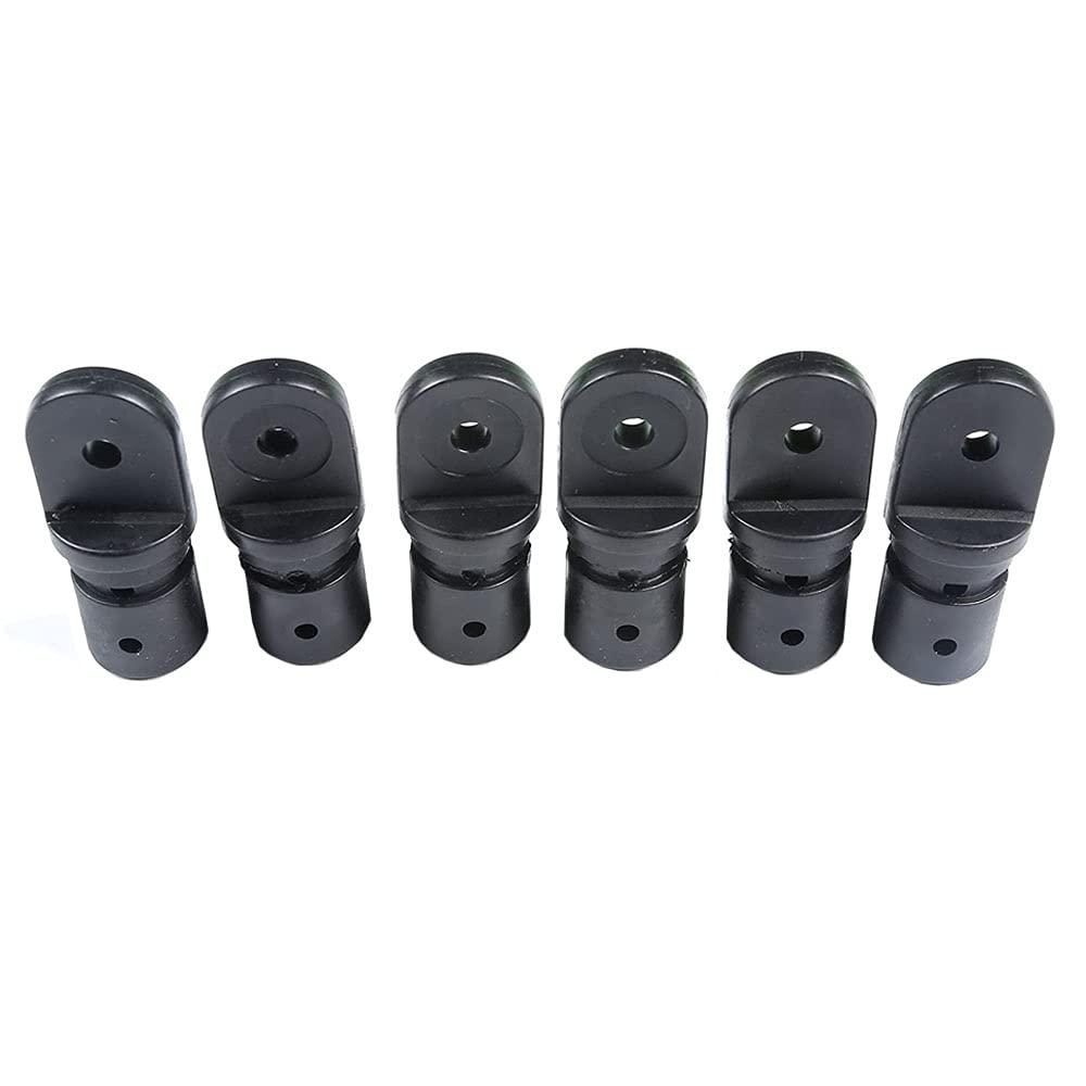 Mizugiwa Boat 3-Bow Bimini Top Black Nylon Boat Jaw Slide, Cap Eye End, Deck Hinge, Fittings 1 Inch Set