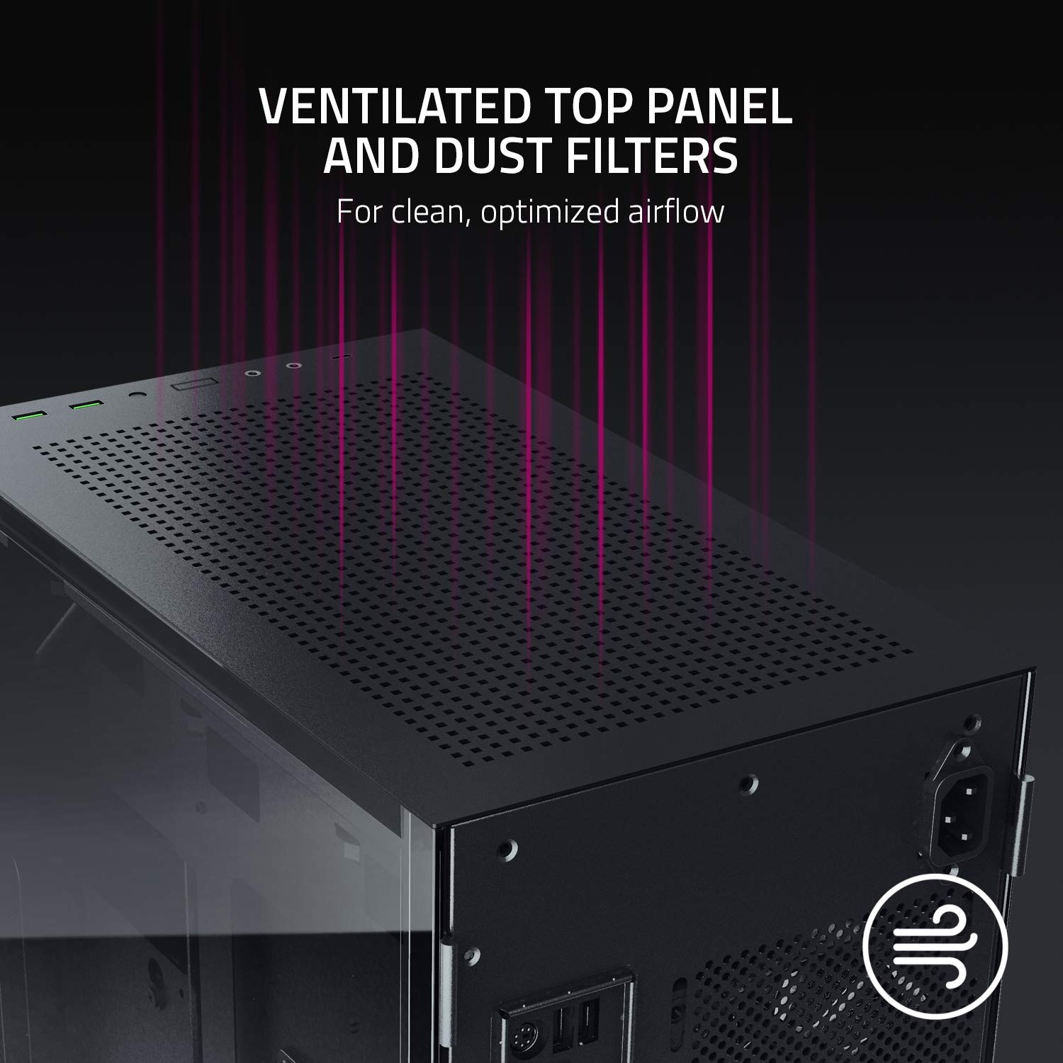 Razer Tomahawk Mini-ITX Gaming Case: Dual-Sided Tempered Glass Swivel Doors, Ventilated Top Panel, Chroma RGB Underglow Lighting, Built-in Cable Management, Classic Black