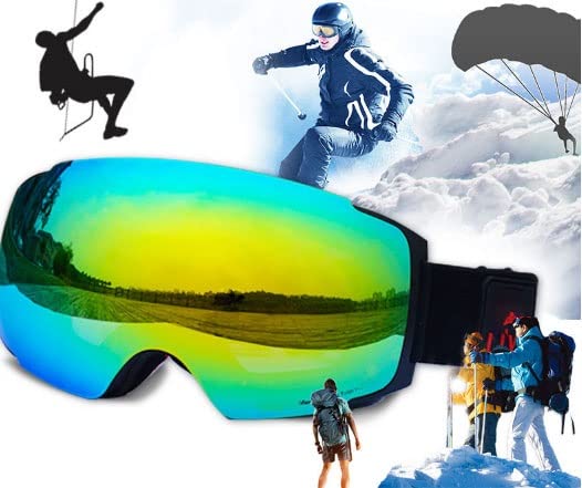 Sxdthy Ski Goggles, Snow Goggles with Thickened Sponge Pad & Adjustable Elastic Band for Men Women Adult (Color : Red)