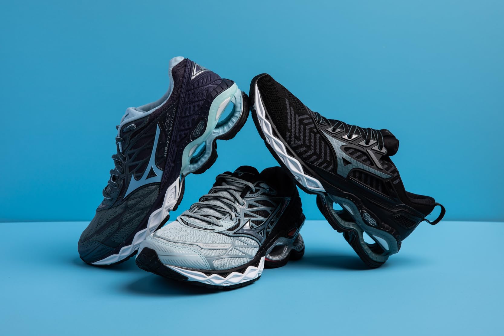 Mizuno mens Wave Creation 20 Knit Running Shoe, Dress Blue-black, 8.5 US