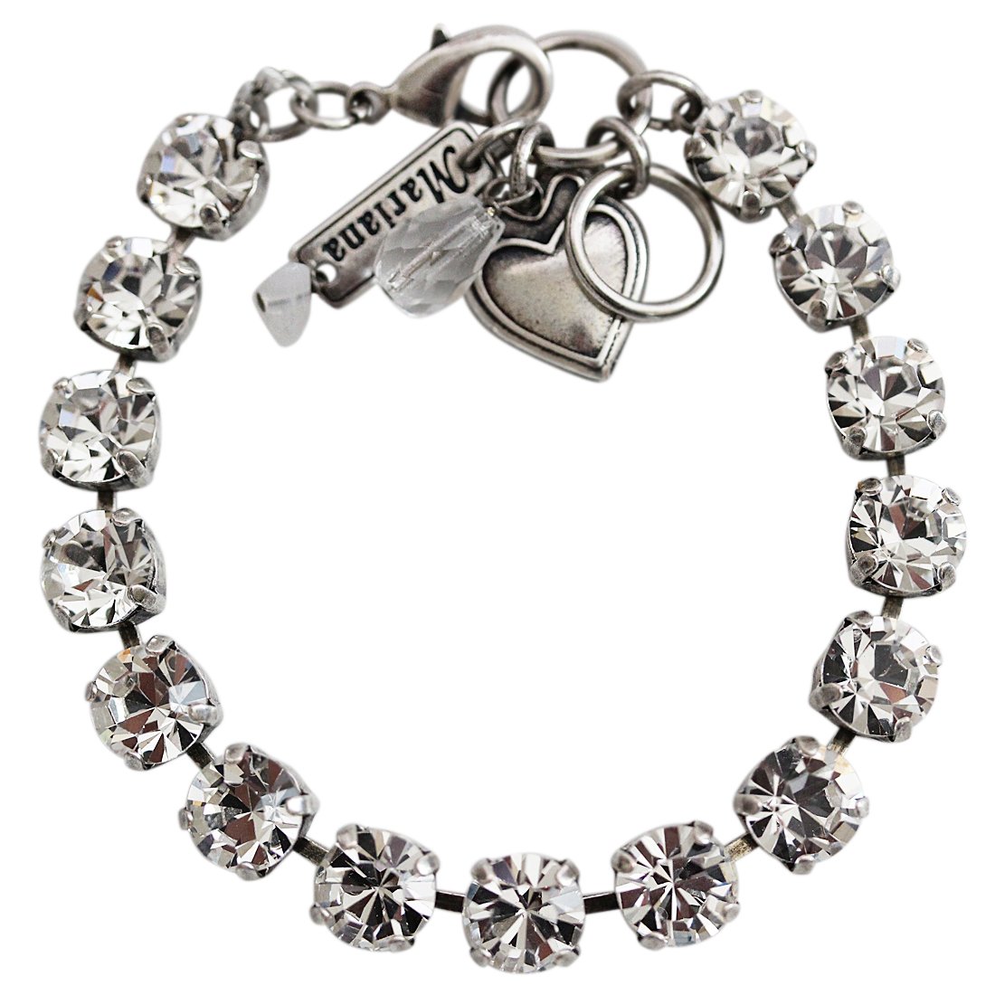 Mariana Silvertone Classic Shapes Crystal Bracelet, 7" "On A Clear Day 4252 001001