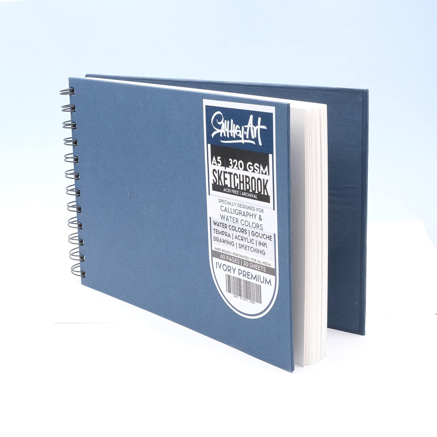 Messketeers - Say Hey to Art / A5 Professional Sketchbook 100% Cotton 300 Gsm/for Watercolour Artist / 50 Pages/25 Sheets, Hardbound with Perforation