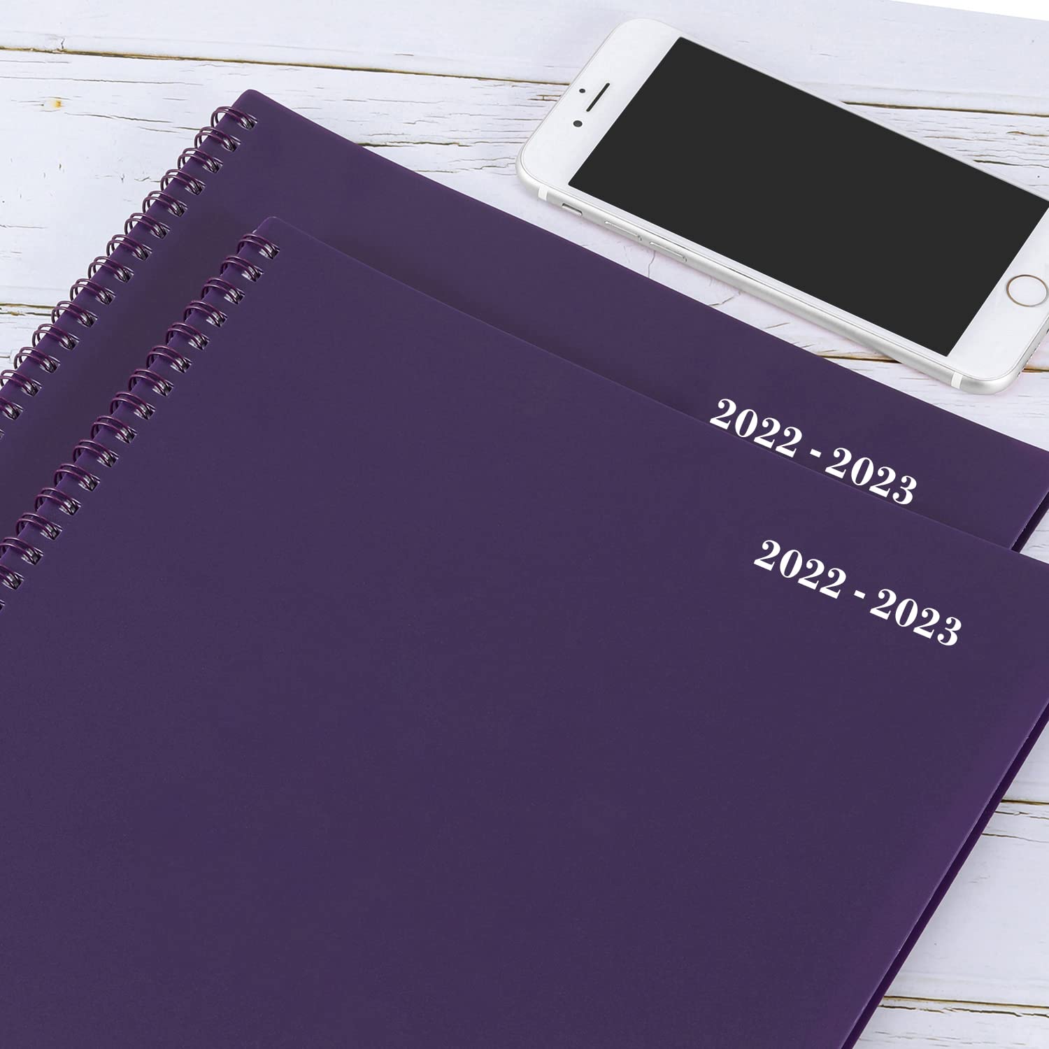 Monthly Planner 2022-2023 - 18-Month Planner with Tabs, Pocket, Label, Contacts and Passwords, 8.5" x 11", Jan. 2022 - Jun. 2023, Twin-Wire Binding - Purple by Artfan
